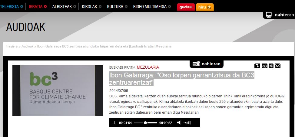 BC3 Basque Centre for Climate Change - Klima Aldaketa Ikergai - Ponencia de Ibon Galarraga en la ...